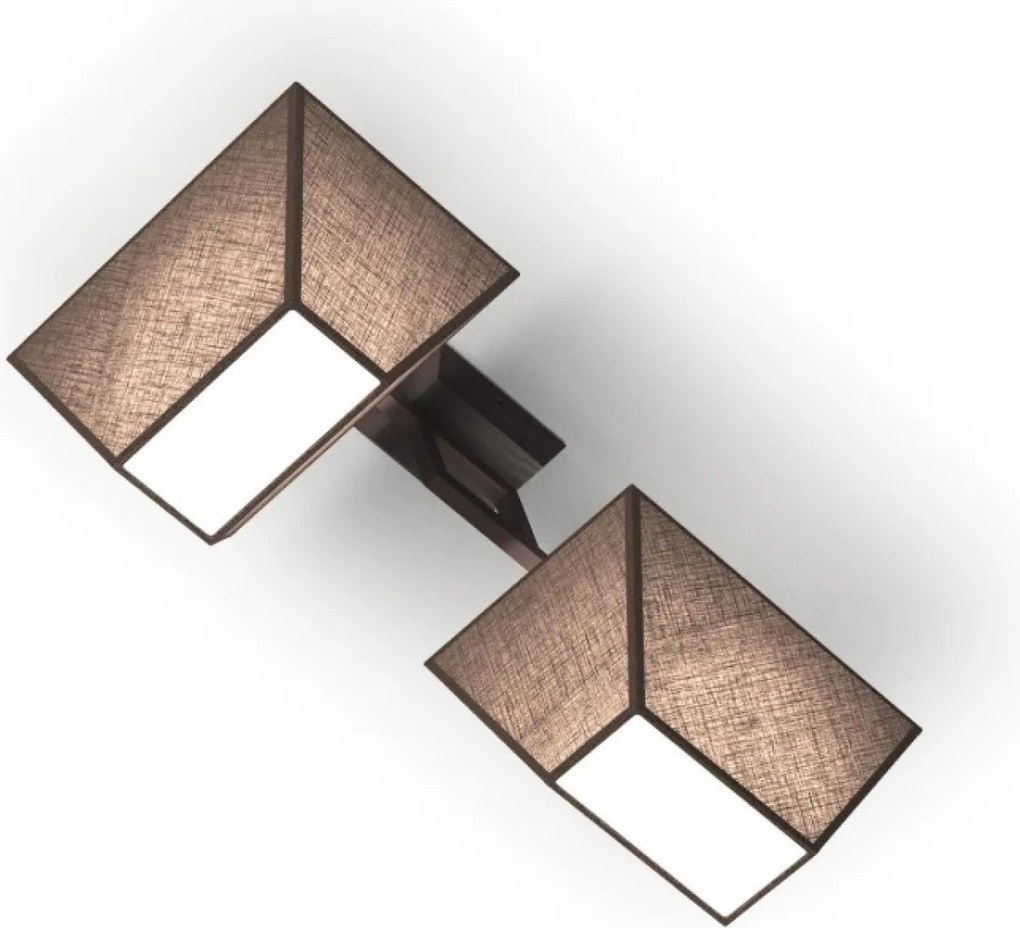 Light for home - Přisazený lustr ke stropu 40005 "Roof", 2x40W, E27, hnědá