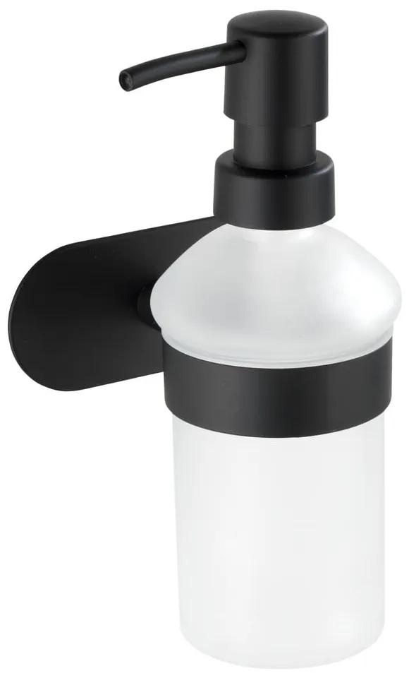 Nástěnný dávkovač na mýdlo s matně černým držákem z nerezové oceli Wenko Orea Turbo-Loc®