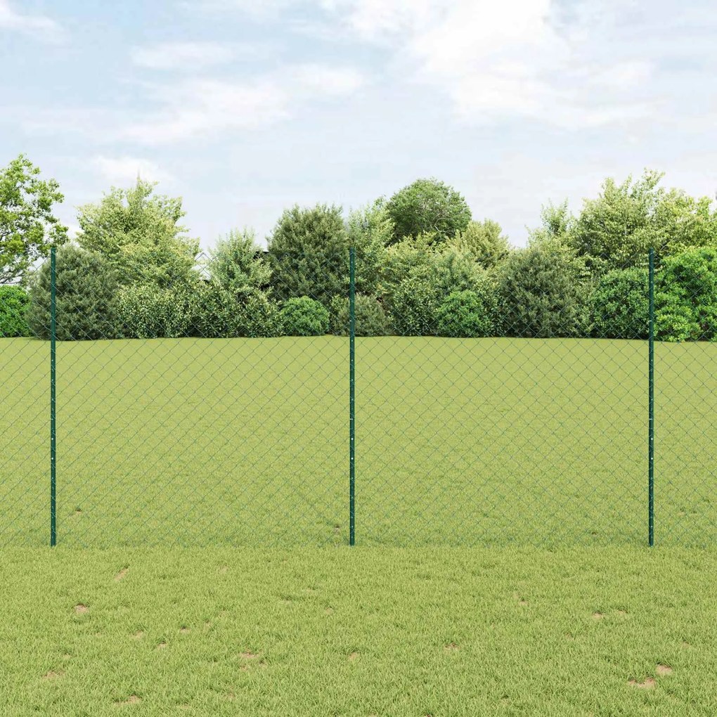 Plot s řetězovým odkazem a sloupkem 10 x 1,6 m Zelená Síťovina 3336244