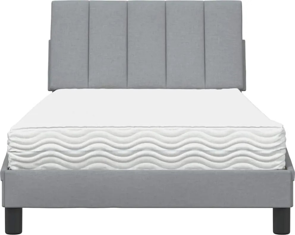 Postel s matrací Hanko světle šedá 100 x 200 cm textil 3310510