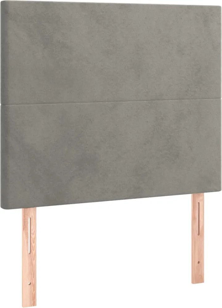 Box spring postel s matrací a LED světle šedá 80 x 200 cm samet 3135969