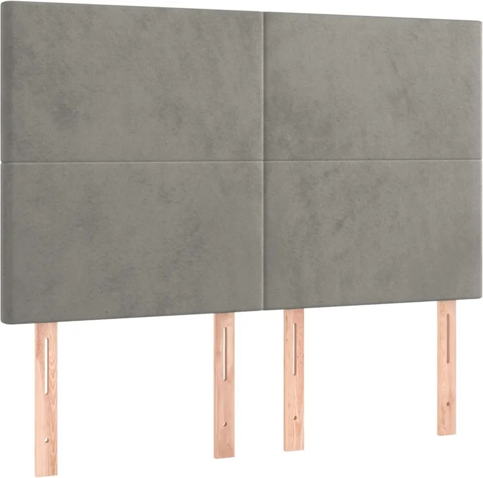 Box spring postel s matrací světle šedá 140x190 cm samet 3137719