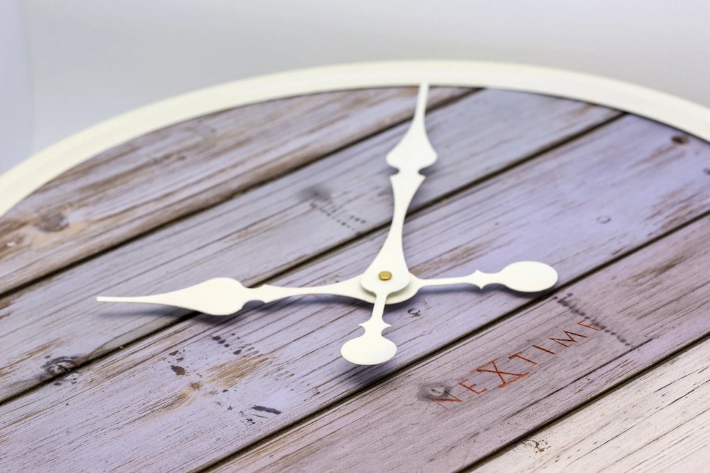 Nástěnné hodiny Plank 50 cm bílé
