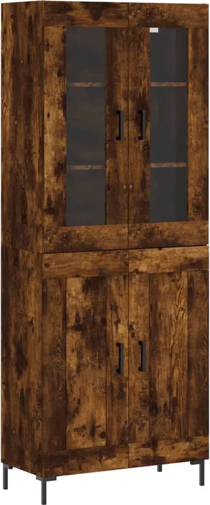 Skříň highboard kouřový dub 69,5 x 34 x 180 cm kompozitní dřevo 3198342