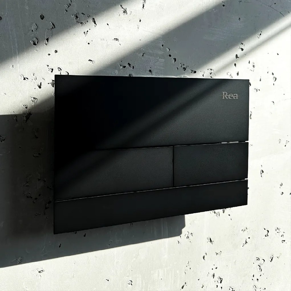 Rea Rea, Podomítkový WC systém K011A-Q + tlačítka T Black, KPL-E0056