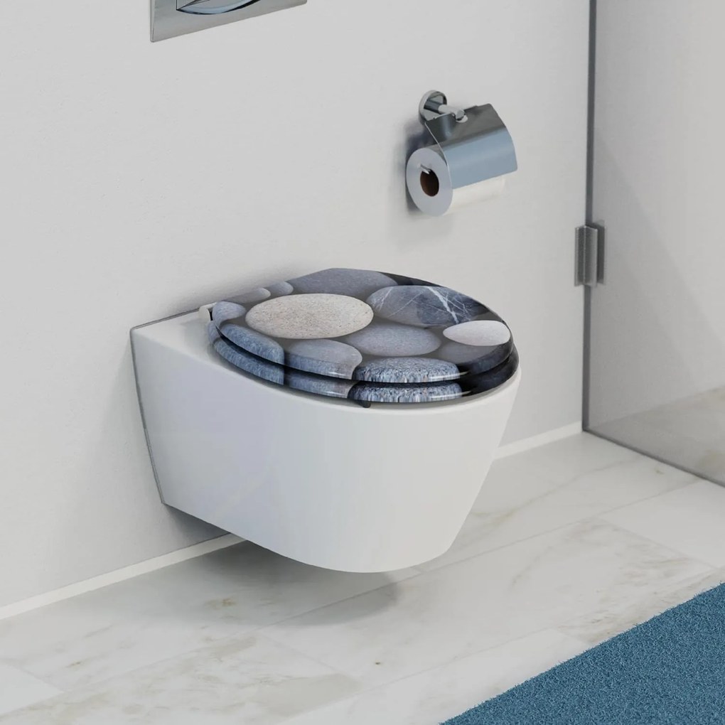 Eisl Sanitär WC prkénko MDF Soft Close Grey Stones 80130