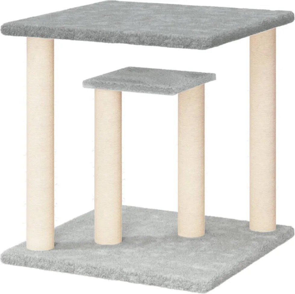Škrabadlo pro kočky s plošinami světle šedé 50 cm 172044