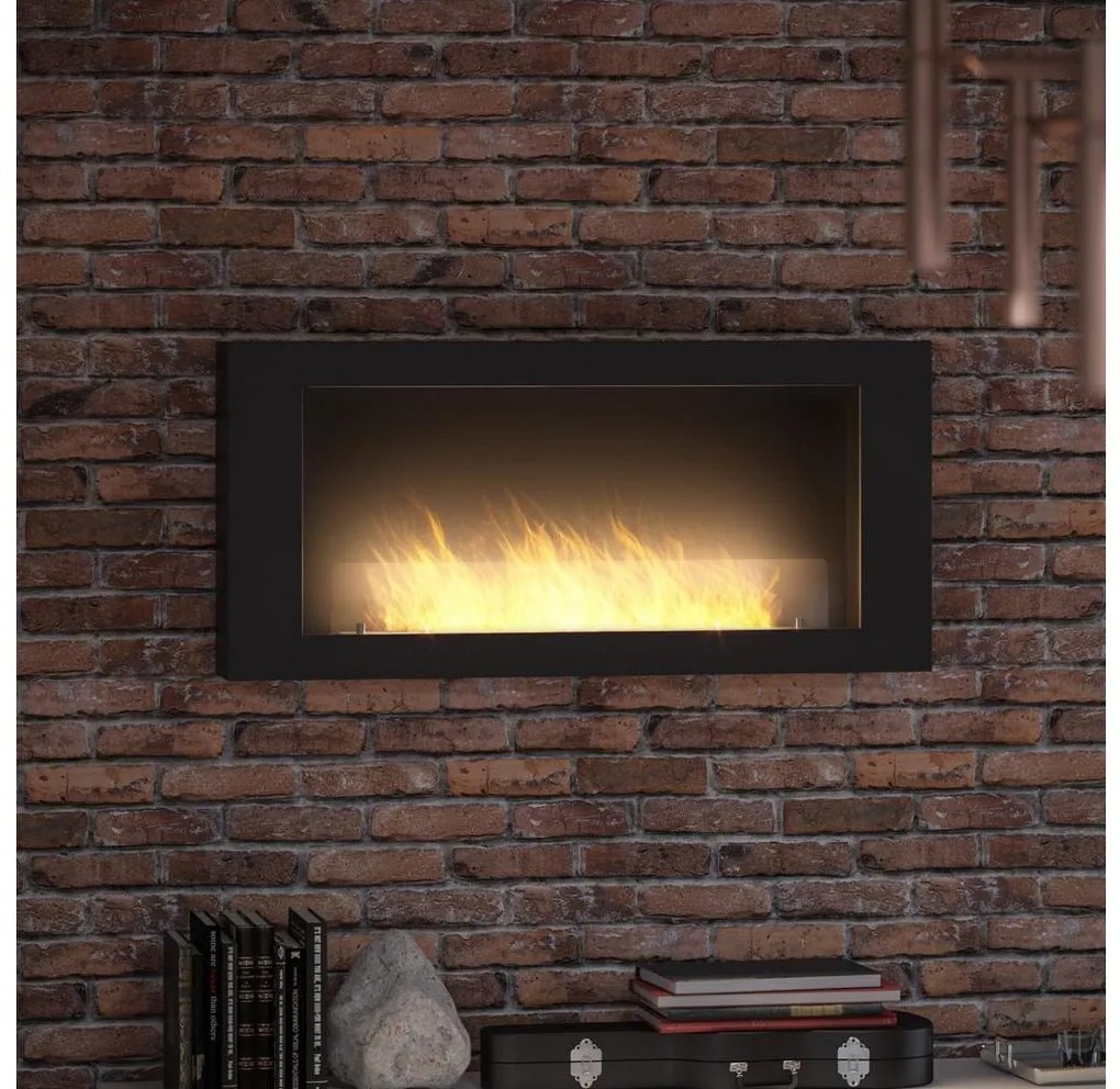 InFire InFire - Nástěnný BIO krb 120x56 cm 3kW černá IF0014