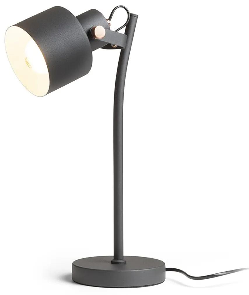 Rendl R13904 stolní lampa CELEIA matná černá, česaná měď, E27, 45cm