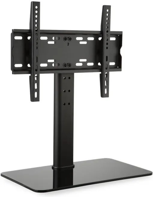Auna TV stojan, černý, velikost M, výška 56 cm, výškově nastavitelný, 23–47 palců, skleněný stojan