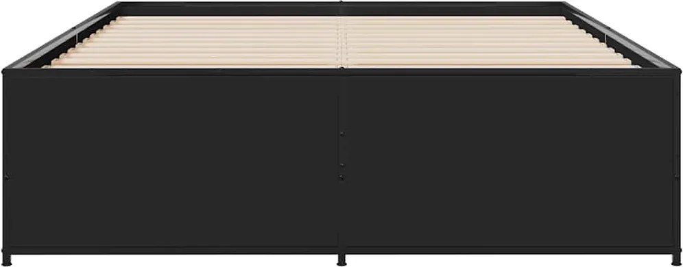 Rám postele černý 135 x 190 cm kompozitní dřevo a kov 3279902