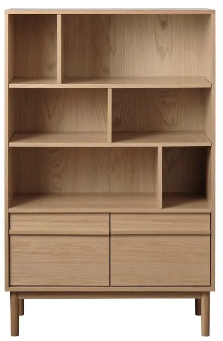 Designová knihovna Zayleigh 140 cm vzor dub