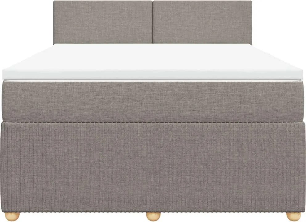 Box spring postel s matrací taupe 140x190 cm textil 3289748