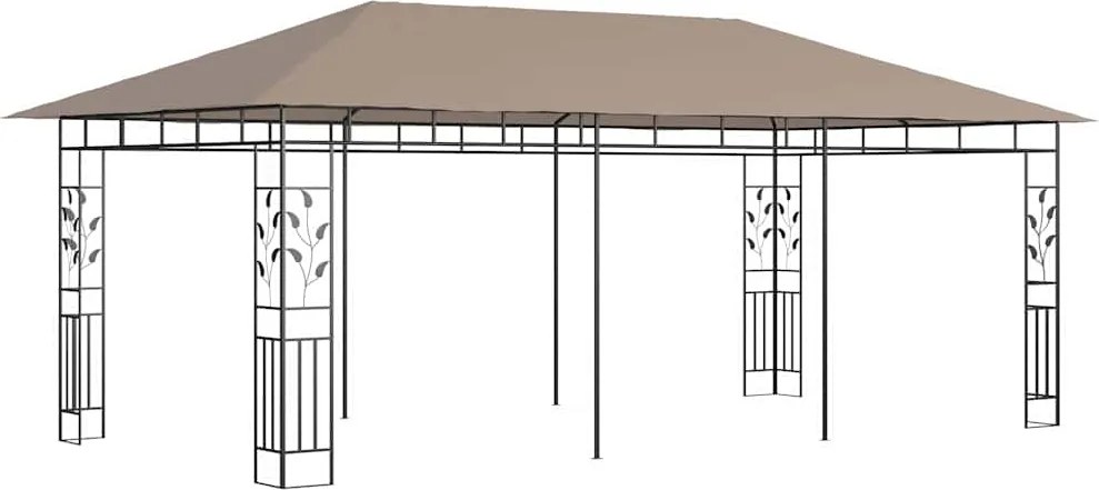 Altán s moskytiérou 6 x 3 x 2,73 m taupe 180 g/m² 312253