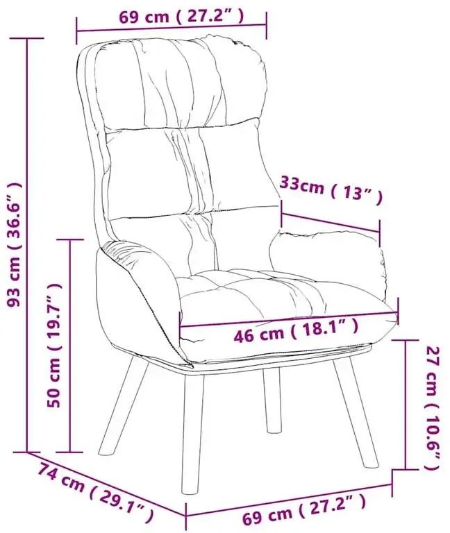 Křeslo relaxační, nohy dřevěné, ekokůže černá, NoBi ALMOND 2
