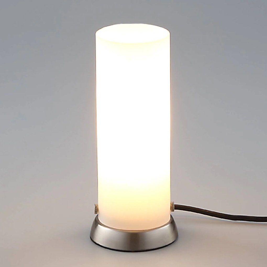 Válcová stolní lampa Andrew ze skla