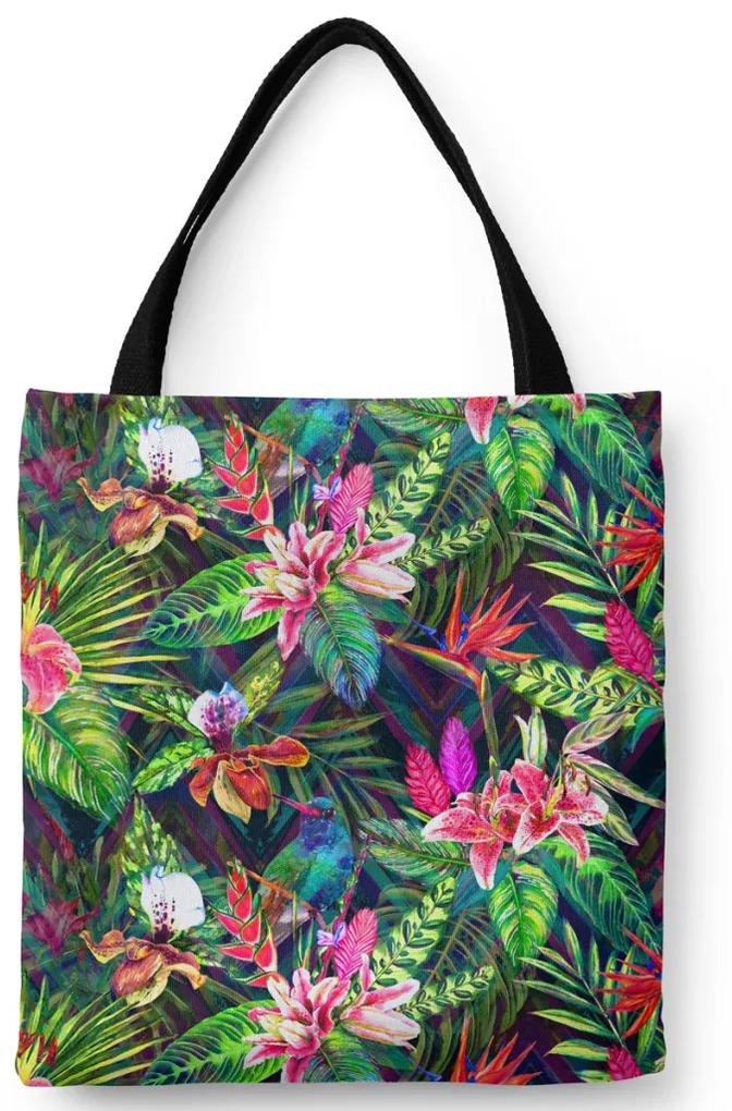 Nákupní taška Psychadelické květy - rostlinný motiv v intenzivních barvách