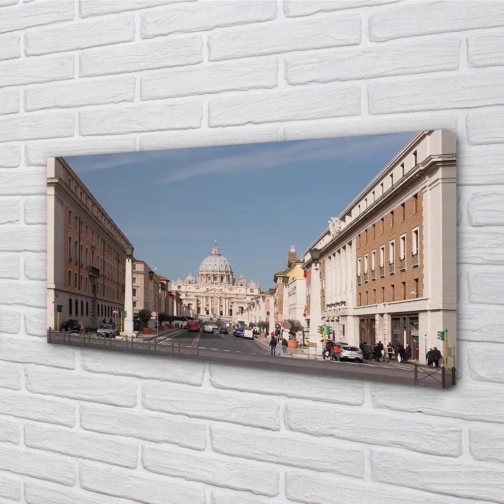 Obrazy na plátně Katedrála Rome budovy ulice 125x50 cm