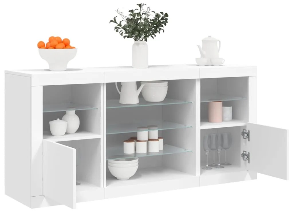 Příborník s LED osvětlením bílý 142,5 x 37 x 67 cm 3209086