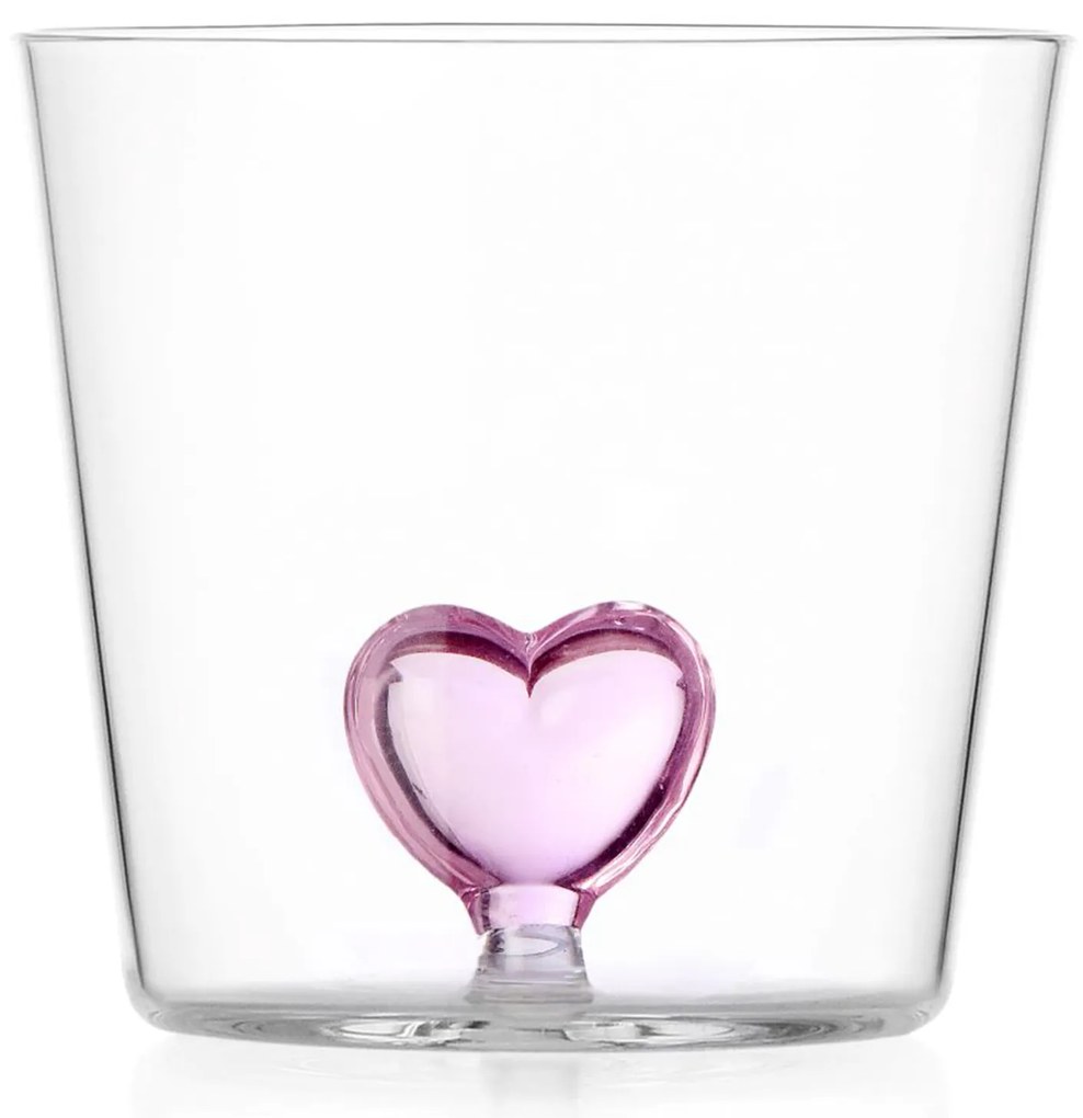 Ichendorf Milano designové sklenice na vodu Cuore Pink Heart