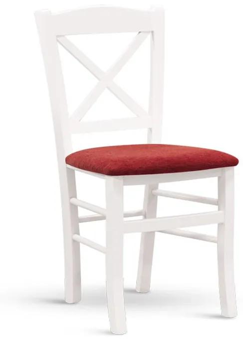 Stima Dřevěná jídelní židle CLAYTON látka | Odstín: bílá,Sedák: bolton new rosso 6
