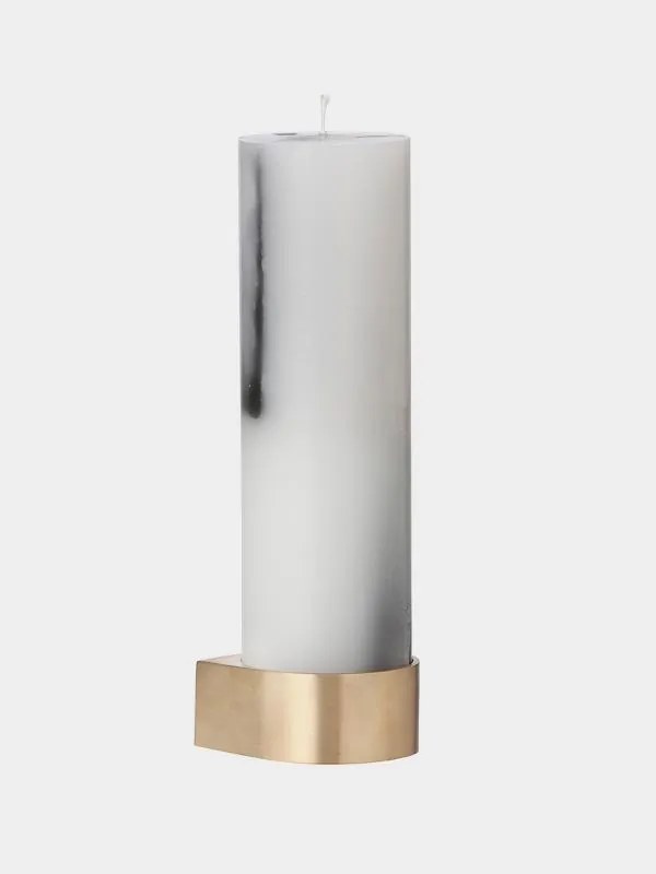 ferm LIVING Mosazný svícen Block Candle Holder, zlatá barva, kov