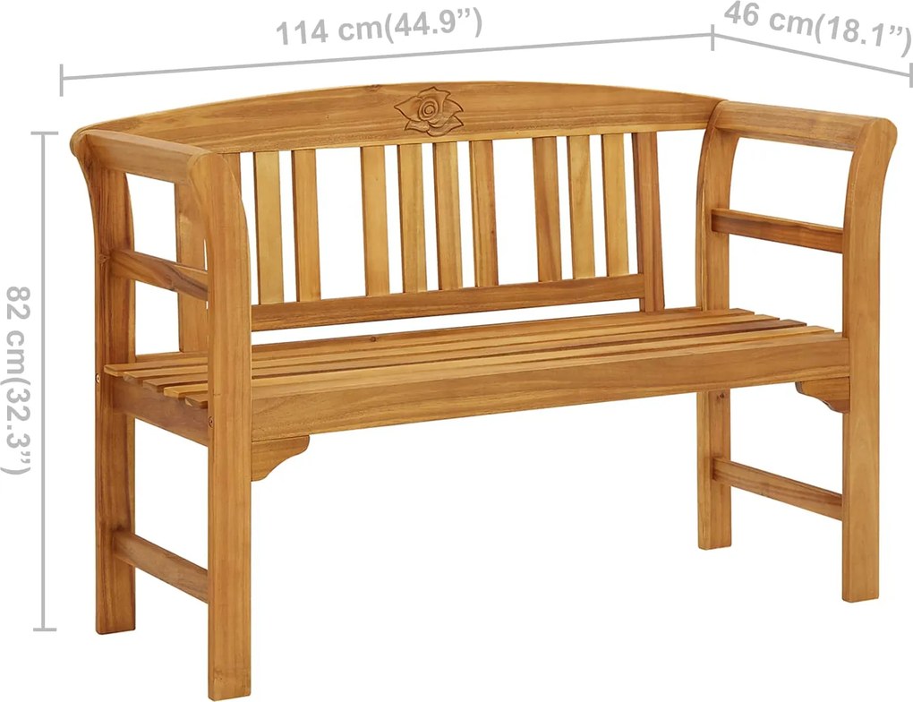 Zahradní lavice 114 cm masivní akáciové dřevo 316497