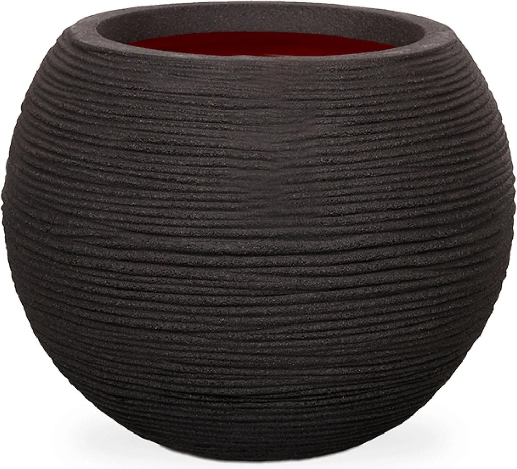 Capi Nature Rib NL Vase Ball Black Ø 40 cm / V 32 cm
