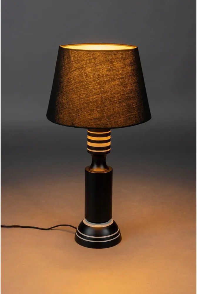 Černá stolní lampa s textilním stínidlem (výška 60 cm) Virgil – Dutchbone