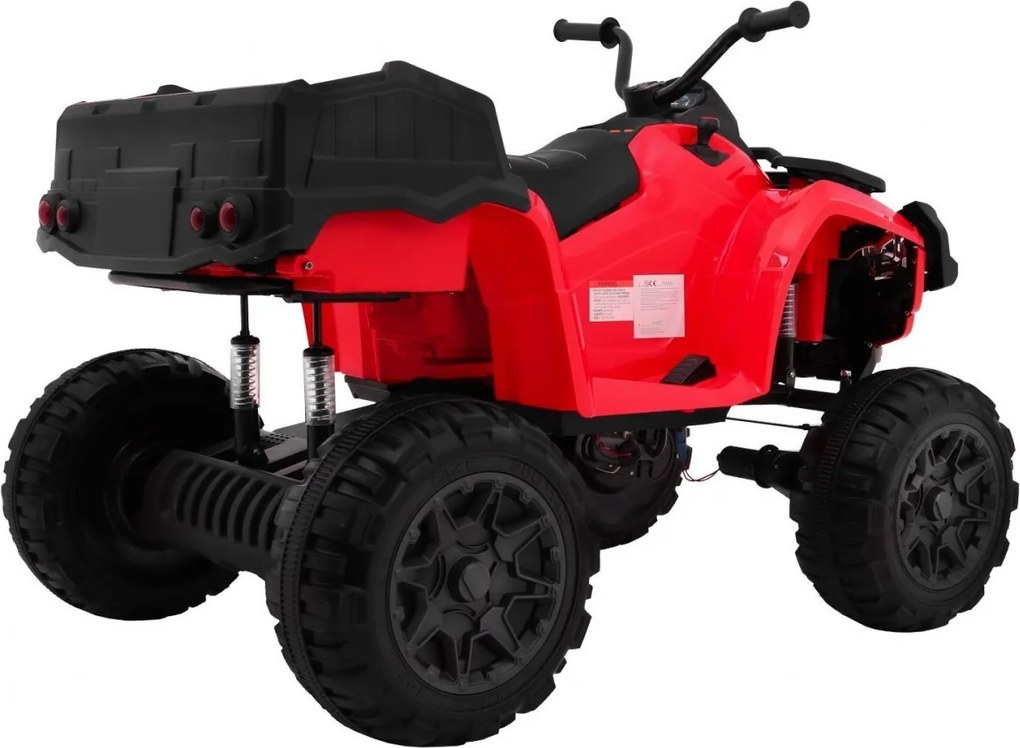 Ramiz Dětská čtyřkolka XL ATV 2,4 GHz na baterie červená na dálkové ovládání + pohon 4x4 + nosič zavazadel + pomalý start + EVA + LED a zvuky