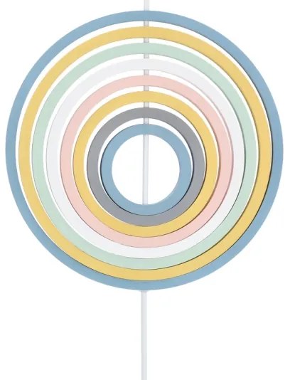 Dětský lustr na lanku HOOPS 1xE27/20W/230V pr. 27 cm pestrobarevná