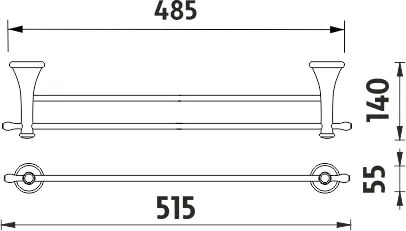 Nimco LADA retro držák na ručníky dvojitý, 52 cm LA 19046D-26