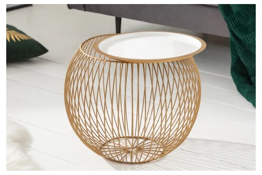 Massive home | Odkládací stolek STORAGE II GOLD 41 CM