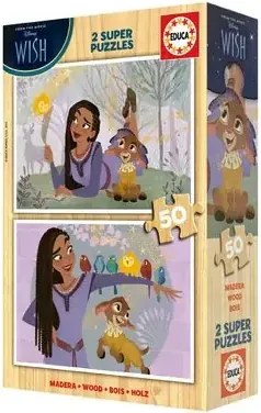 EDUCA Dřevěné puzzle Přání / 2x50 dílků / od 4 let