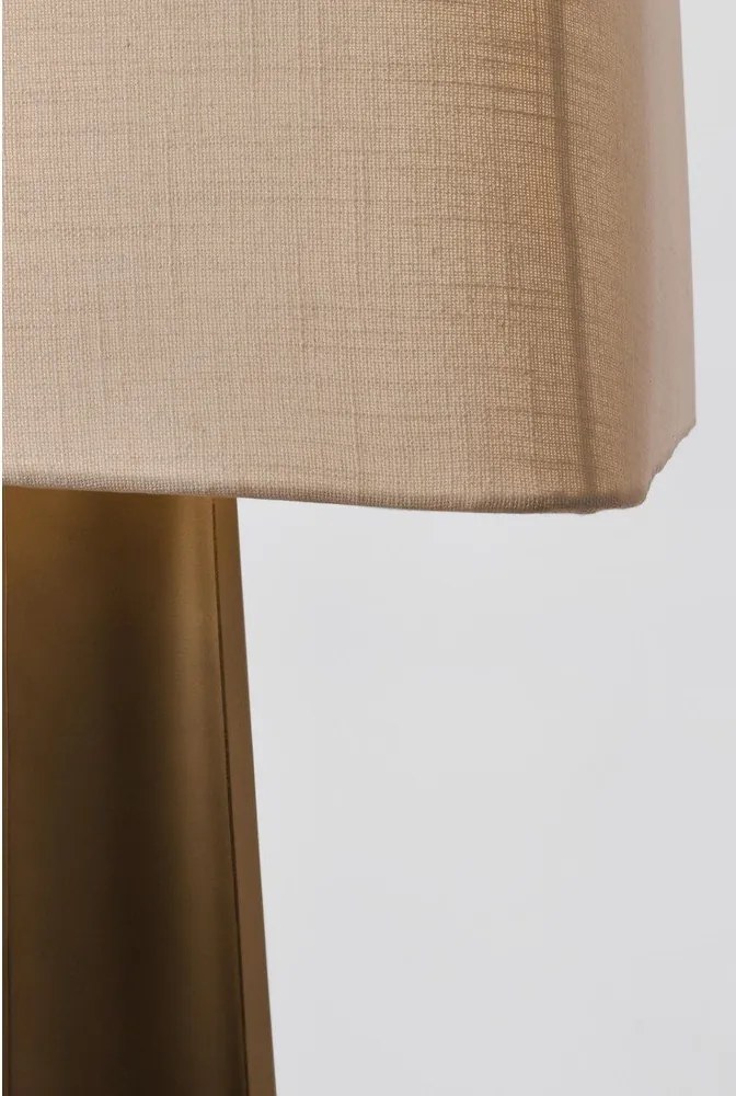 Stojací lampa ve zlaté barvě s textilním stínidlem (výška 151 cm) Tripura – Bizzotto
