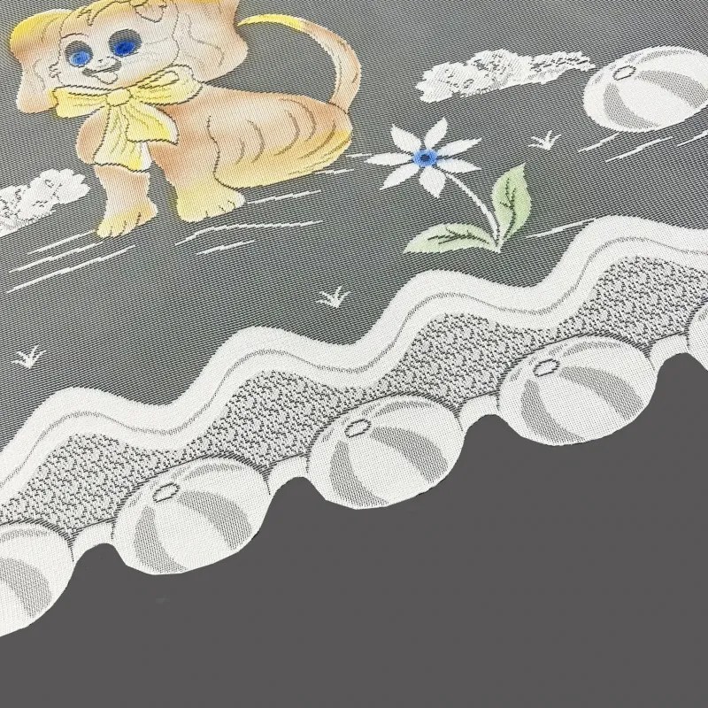 Vitrážová žakárová záclona 6047, výška 40,60 cm, metráž