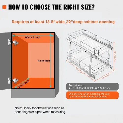 2-vrstvá drátěná výsuvná skříňka pod dřez Organizér 30,5 × 53,3 cm zásuvkový koš