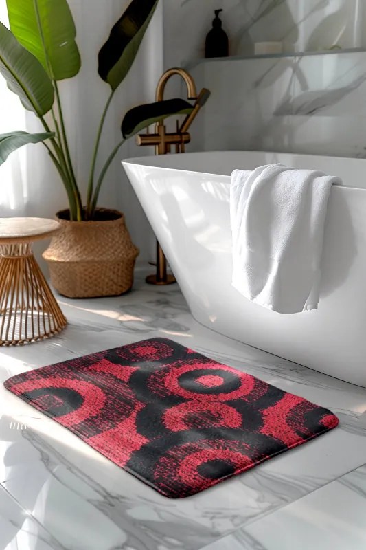 Ervi koupelnová předložka červená/černá CLC Comfort,2 set