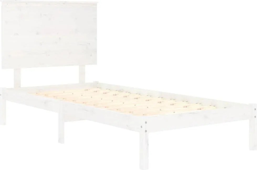 Rám postele bílý masivní dřevo 90 x 190 cm jednolůžko 3104769