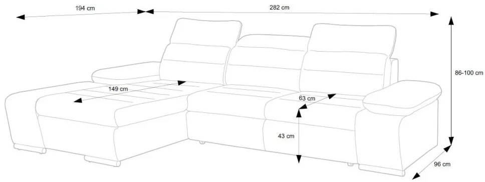 Rohová sedačka Kornelia, terakota strukturovaná tkanina, levý roh