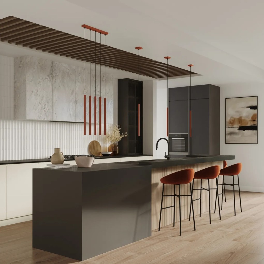Sollux Lighting Závěsné svítidlo PASTELO 5P červené okrové