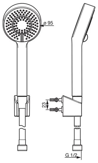 Hansa Sprchová sada HANSABASICJET s 3-polohovou sprchou 44680133