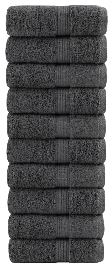 Prémiové ručníky pro hosty SOLUND 10 ks antracitové 30x50 cm 600 g/m² 137154