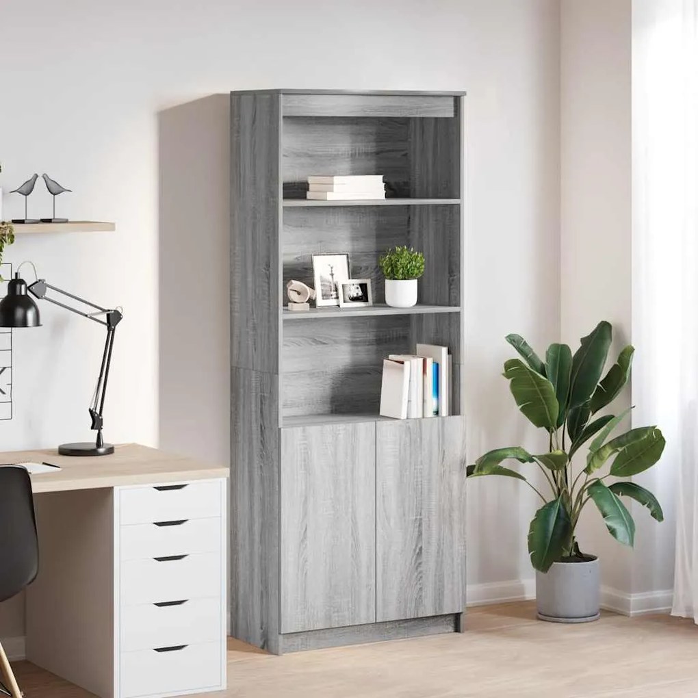 Skříň highboard šedá sonoma 70 x 35 x 180 cm kompozitní dřevo 3328476