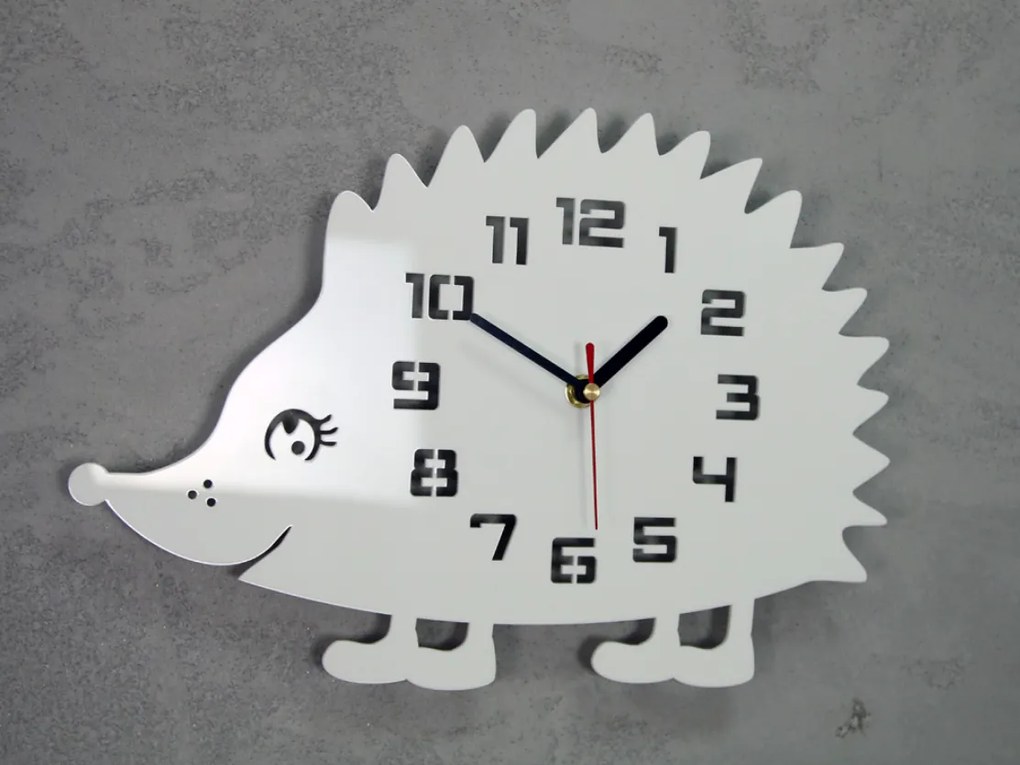 M.Clock Nástěnné hodiny Ježek akrylové sklo 34x26cm různé barvy Barva: Zelená