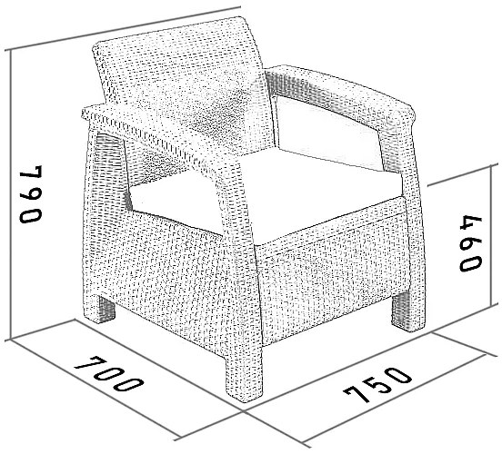 DEOKORK Zahradní ratanová sestava CORFU BOX antracit