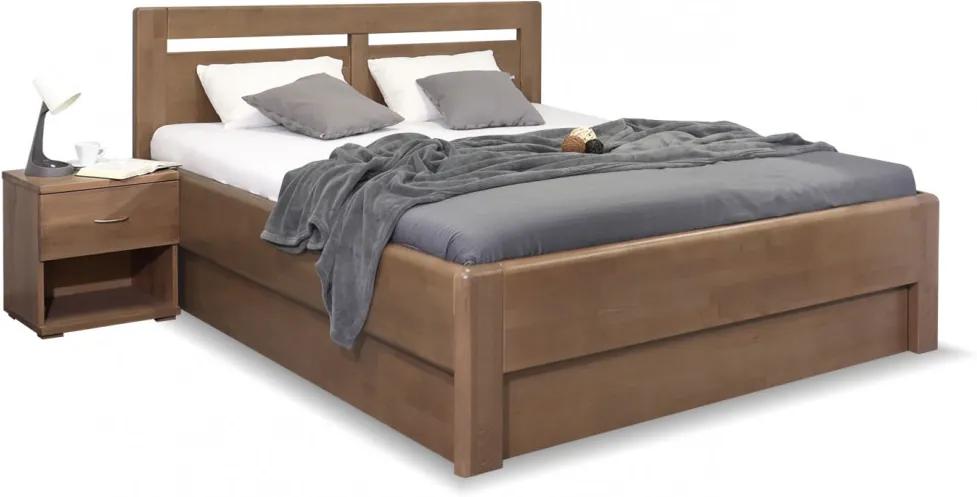 Zvýšená postel s úložným prostorem CORNELIA, masiv buk , 180x200 cm