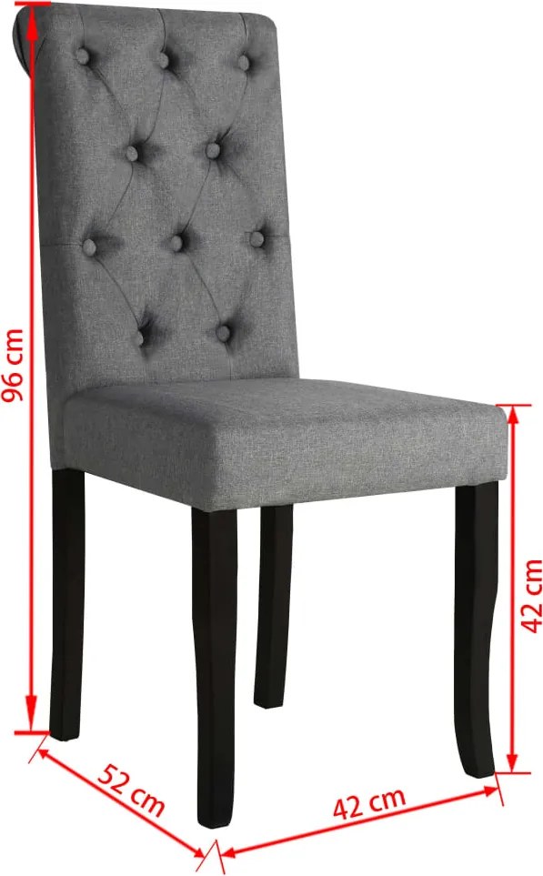 Jídelní židle 4 ks tmavě šedé textil 245515