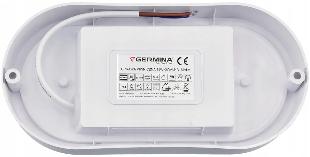 Germina Hermetické LED svítidlo IP54 15W - bílé