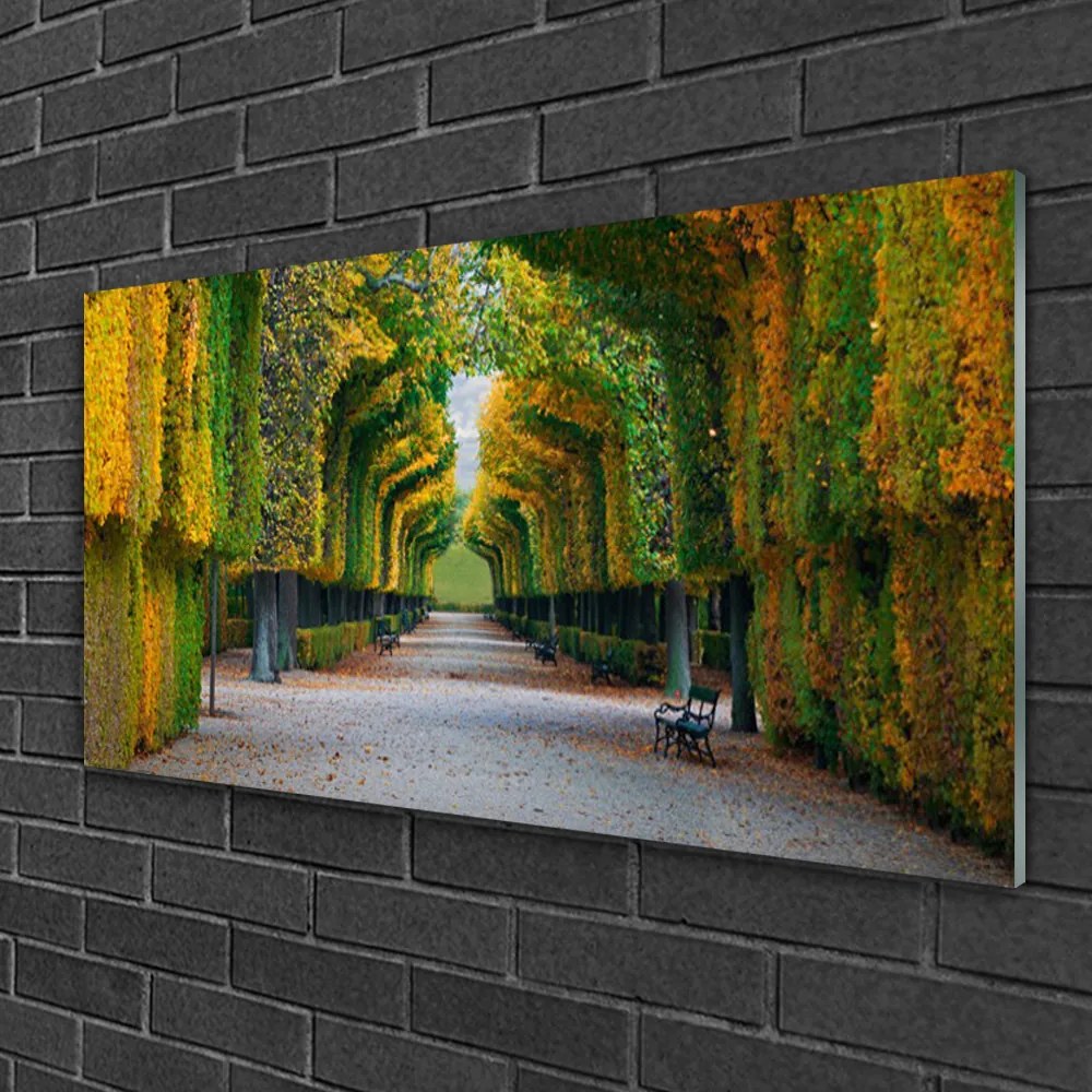 Obraz na skle Park Podzim Zahrada Příroda 120x60 cm